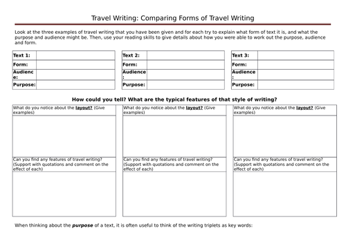 Travel Writing: Year 8 Scheme of Work | Teaching Resources