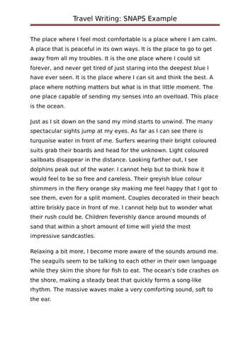 Travel Writing: Year 8 Scheme of Work | Teaching Resources