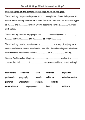 Travel Writing: Year 8 Scheme of Work | Teaching Resources