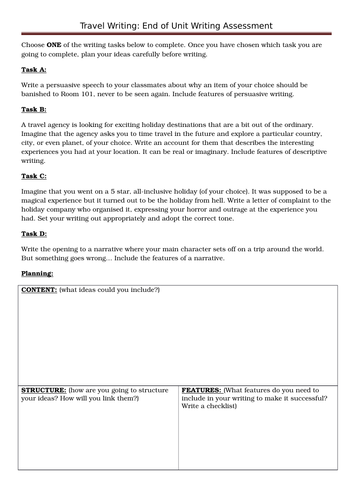 Travel Writing: Year 8 Scheme of Work | Teaching Resources