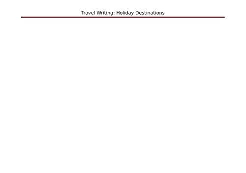 Travel Writing: Year 8 Scheme of Work | Teaching Resources