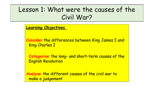 The English Civil War Lesson 1 - Causes of the English Civil War ...