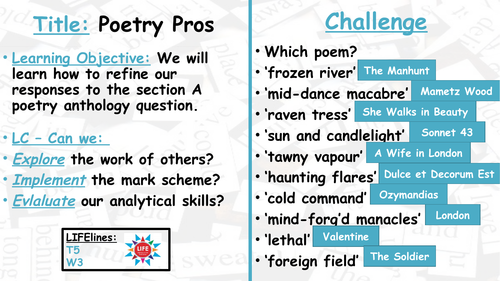 WJEC EDUQAS Poetry Anthology Scheme of Work | Teaching Resources WJEC EDUQAS Poetry Anthology Scheme of Work | Teaching Resources