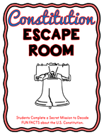 U.S. Constitution Escape Room - No Prep! | Teaching Resources