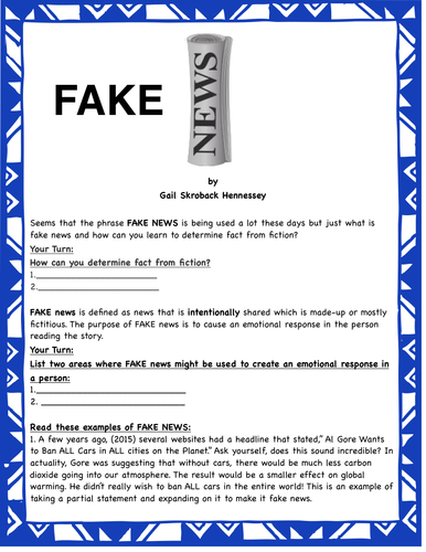 Fake News! Developing Digital Critical Literacy with Kids! Possible ...