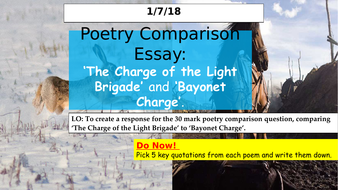 AQA Poetry Comparison: Bayonet Charge compared to Charge of the Light ...