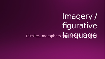 Imagery - similes/metaphors/personification | Teaching Resources