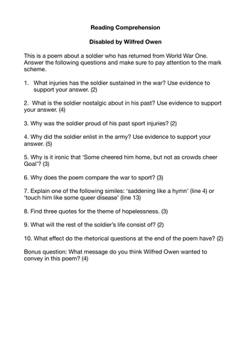 Poetry reading comprehension | Teaching Resources