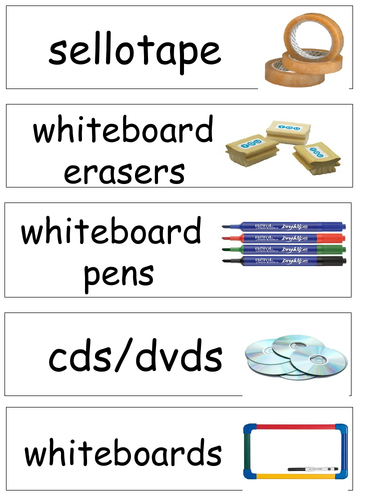 Dyslexia friendly classroom resource tray labels | Teaching Resources