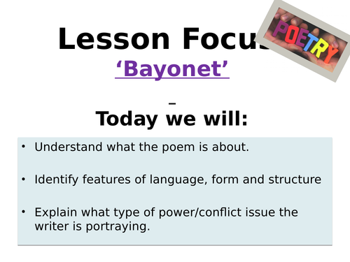 Bayonet Charge - Ted Hughes - Complete lesson for AQA GCSE English Lit ...