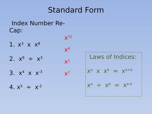 Ks3 Gcse Maths Standard Form Whole Lesson | Teaching Resources