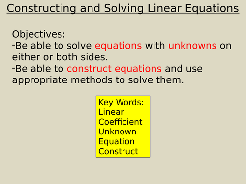 KS3/GCSE Maths Constructing and Solving Linear Equations Whole Lesson ...