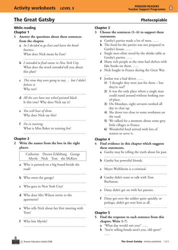 resources to go with The Great Gatsby lesson pack | Teaching Resources