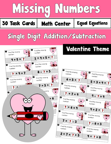 Love Bug Missing Number using Single Digit Addition and Subtraction ...