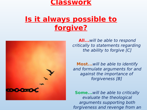 Forgiveness Christian Practice WJEC GCSE New Spec | Teaching Resources