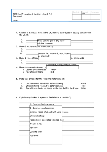 GCSE FOOD PREPARATION - FULL COURSE - ASSESSMENTS | Teaching Resources