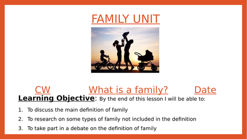 Sociology- Introduction to Family Unit | Teaching Resources