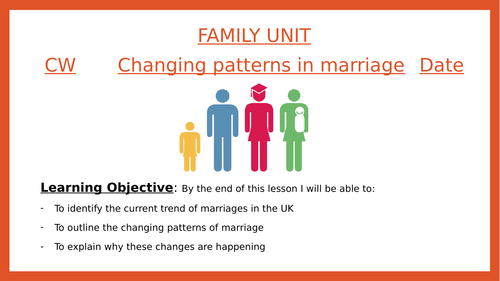 Sociology- Trends in marriage and divorce | Teaching Resources