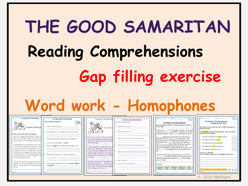 The Good Samaritan Worksheets - Reading Comprehension, Gap Filling ...