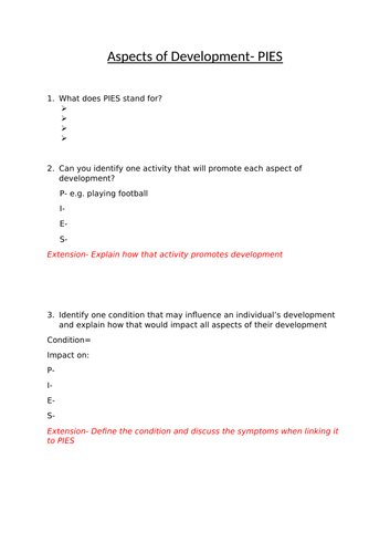 Health and Social Care- Physical, Intellectual, Emotional and Social ...