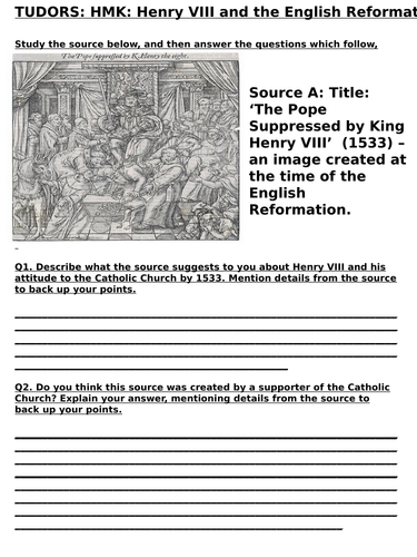 Tudor Worksheets: Henry VIII / Spanish Armada / Mary Queen of Scots ...
