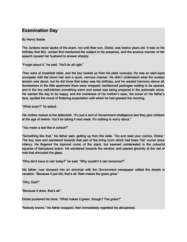 AQA Language Paper 1 - Dystopian text (Examination Day) | Teaching ...