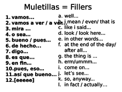 Spanish fillers - Muletillas | Teaching Resources