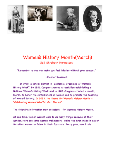 Women's History Factoids(Interactive Notebook Activity) 2023 | Teaching ...