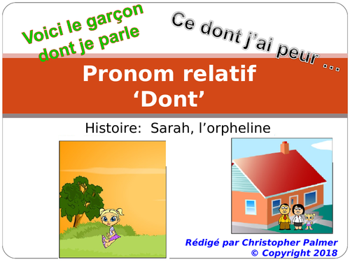 French: The relative pronoun 'dont' | Teaching Resources