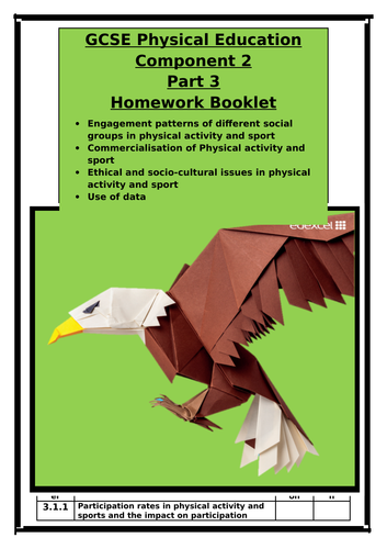 GCSE PE -Edexcel - Component 2 - Complete Homework Booklets | Teaching ...