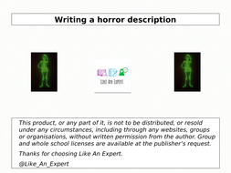 How to write a horror description - 1 hour lesson | Teaching Resources