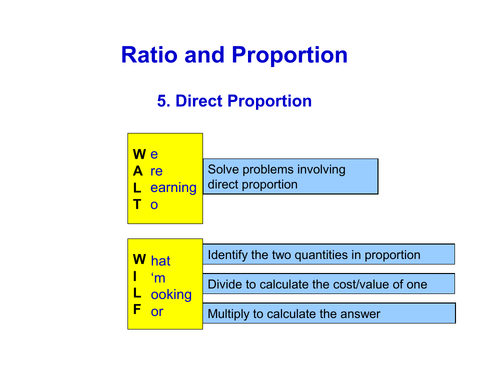 Ratio and Proportion | Teaching Resources