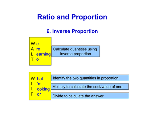 Ratio and Proportion | Teaching Resources