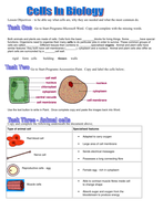 Biology Worksheet on Cells For Key Stage 3 | Teaching Resources