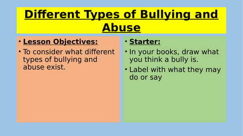 PSHE - Bullying | Teaching Resources
