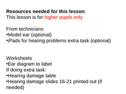 Ears and Hearing SP4e Edexcel 9-1 GCSE Physics Waves | Teaching Resources