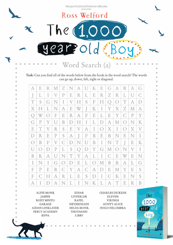 Ross Welford - The 1,000 Year Old Boy: Wordsearch | Teaching Resources