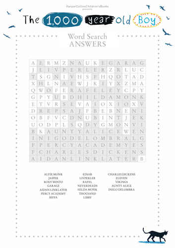 Ross Welford - The 1,000 Year Old Boy: Wordsearch | Teaching Resources