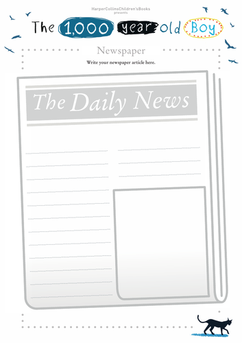 Ross Welford - The 1,000 Year Old Boy: Newspaper Article | Teaching ...