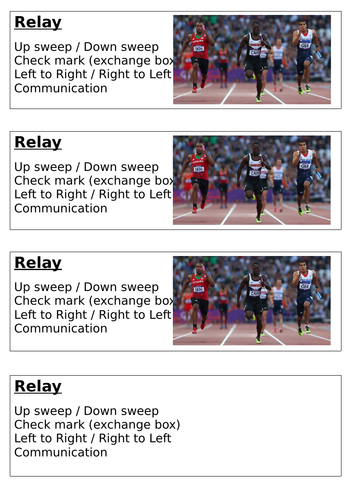 Set of Athletics Key Points Worksheets | Teaching Resources