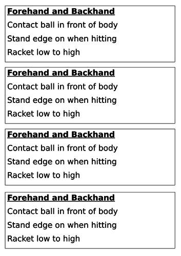 Set of Tennis Resource Cards | Teaching Resources