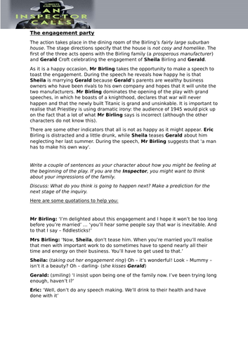 An Inspector Calls murder mystery plot introduction | Teaching Resources