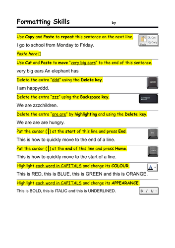 Microsoft Word formatting skills | Teaching Resources
