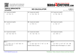 GCSE Revision (Triple Brackets) | Teaching Resources