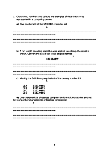 GCSE Computer Science Paper 1 Mock Exam | Teaching Resources GCSE Computer Science Paper 1 Mock Exam | Teaching Resources