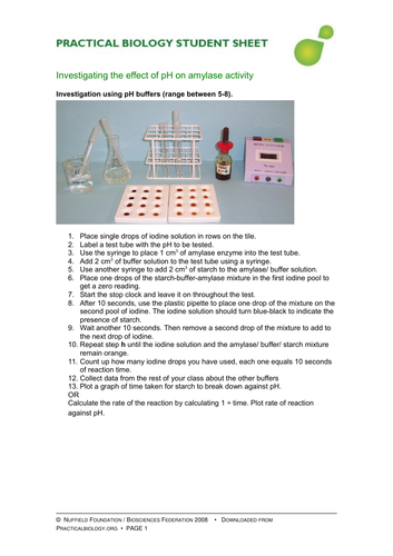 Required practical - Enzyme action and amylase - AQA GCSE Biology ...