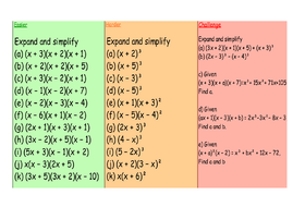 Expanding triple brackets | Teaching Resources
