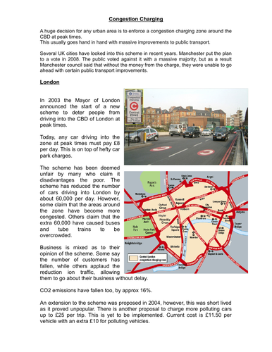 Traffic Congestion/Management AQA GCSE | Teaching Resources Traffic Congestion/Management AQA GCSE | Teaching Resources
