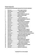 French present subjunctive worksheet - Il faut que - Subjonctif présent ...