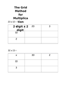 The Grid Method for Multiplication 2 digits by 2 digits | Teaching ...